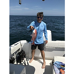 Rattlin Jack Men's UV Sun Protection Sport Fishing Shirt Marlin Gold XL Teal