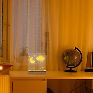 4.33 Inch Rectangle Display Pedestal, Wooden Light Display Stand LED Base Art Lights Display Pedestal Crystal Wood Lighted Base Stand for Crystal Display Glass Art Pedestal Paperweighs (4 Pcs)