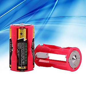 KIKYO Battery Converter, 4pcs 4AAA to C Size Parallel Battery Convertor Adapter Holder for Home Household Use