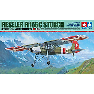 Tamiya Fieseler Fi 156 Storch Plastic Model Kit, 1/48 Scale, Black