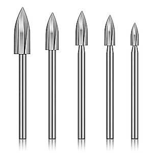5 PCS Wood Carving Drill Bits, Wood Carving Tools Engraving Drill Accessories Bit Wood Crafts Grinding Woodworking Tool Universal Fitment for Rotary Tools