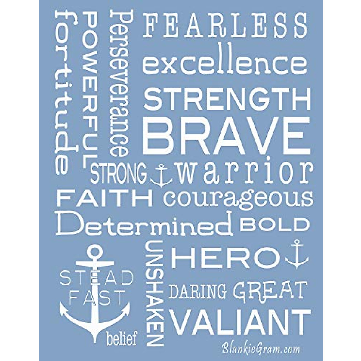 BlankieGram “Bravery” Throw Blanket – Gift Ideas and Gifts for Women and Men Make Great Comfort Gifts, Blue