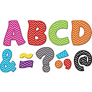 Teacher Created Resources Chevron 3" Magnetic Letter, 0.10" x 3" x 3", Multicolor, 67 per Pack