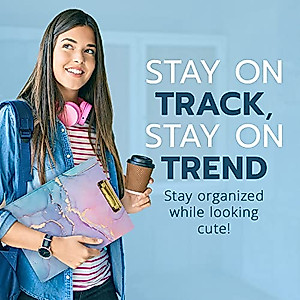 Blue Clipboard Folio with Daily Planner To Do List Notepad, Cute Clipboard Folder, Office Gift for Women, Teal Marble Clipfolio, Pastel Aesthetic Notebook, Clipboard Padfolio with Pocket