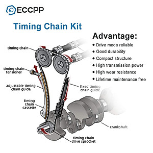 ECCPP Timing Chain Kit fits for 1997-2007 for ford E150 F150 Explorer Expediton 4.6