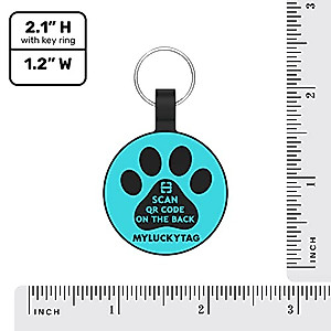 MYLUCKYTAG QR Code Silicone Pet ID Tag Dog Cat Tag, Online Pet Profile, Pet Location Alert Email, Digital Pet Tag, Quiet Dog Tag, Durable Pet ID, Dog Collar Tag, Engraved Pet Tag