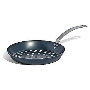 Made In Cookware - 11" Blue Carbon Steel Grill Frying Pan - (Like Cast Iron, but Better) - Professional Cookware - Crafted in France - Induction Compatible