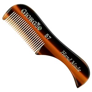 Giorgio G57 Extra Small Men's Fine Tooth Beard and Mustache Comb for Facial Hair Grooming and Styling. Wallet Pocket Comb Beard Comb for Men, Handmade, Saw-Cut and Hand Polished (2.75")