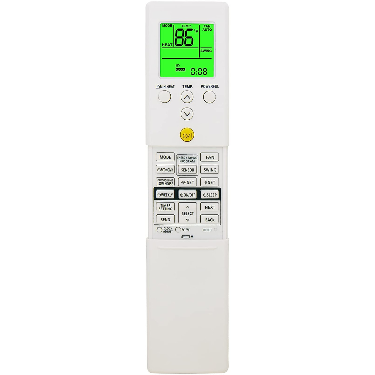 Compatible with Fujitsu Air Conditioner Remote Control AR-REF1U ARREF1U ASU9RLS3 ASU12RLS3 ASU15RLS3 Display in Both Fahrenheit and Celsius