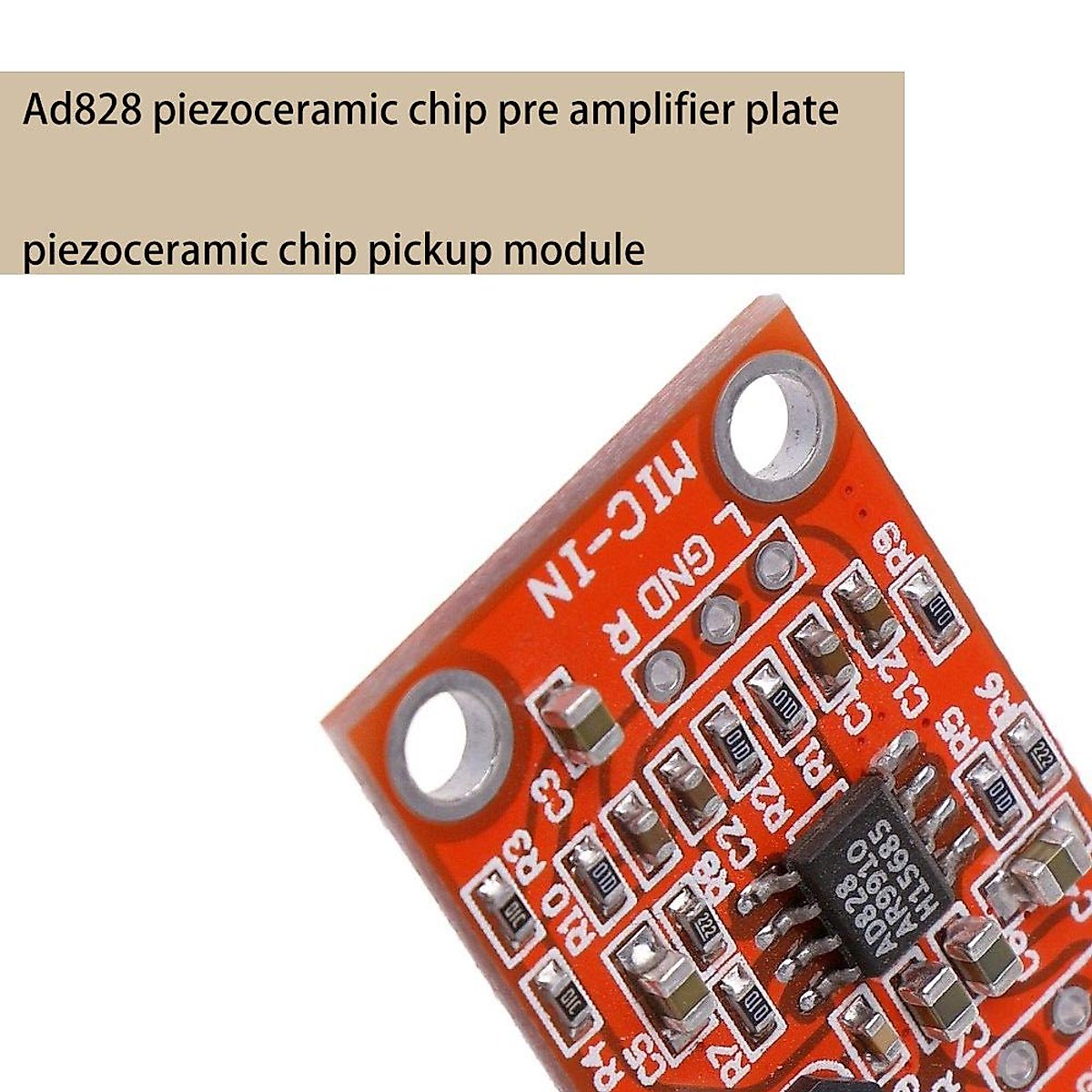 Acxico 1Pcs AD828 Stereo Dynamic Microphone Preamplifier Board Pickup Module DC 3.8V-15V MIC Preamp Module