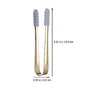 Hemoton 2pcs Sugar Cube Tongs Cooking Tongs Grill Buffet Tongs Small Pastry Sugar Tong Silicone Tip Cube Tongs Charcoal Clamps Mini Pliers Small Food Tong Ice Cubes South Korea