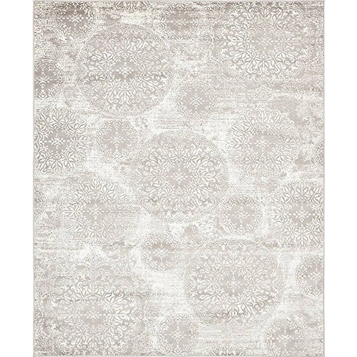 Unique Loom Sofia Collection Area Rug - Grand (8' x 10', Light Gray/ Ivory)