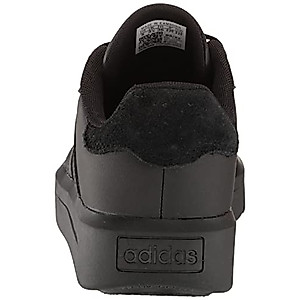 adidas Women's Court Platform Skate Shoe, Black/Black/White, 8.5