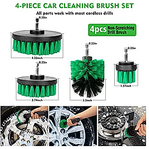 20Pcs Car Detailing Brush Set, Car Detailing Kit, Auto Detailing Drill Brush Set, Car Detailing Brushes, Car Buffing Sponge Pads Kit, Car Cleaning Tools Kit for Interior, Exterior, Wheels, Dashboard
