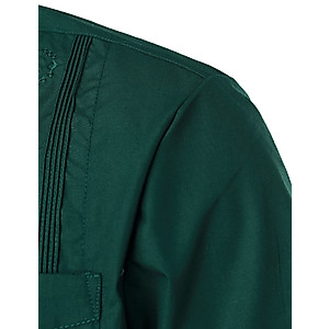 VATPAVE Mens Embroidered Cuban Guayabera Shirts Casual Button Down Short Sleeve Beach Shirts XX-Large Green Camp