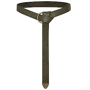 Scarlet Darkness Renaissance Pirate Leather Ring Belt Goth Retro Belt Green