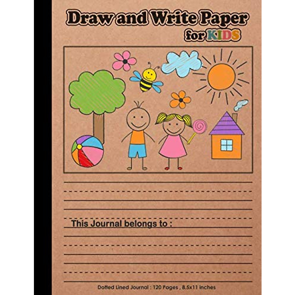 Draw and Write Paper for Kids: Blank Dotted Lined Notebooks : Make a story writing , Handwriting practice for homeschooling , school supplies , Preschoolers , kids , students : craft paper cover