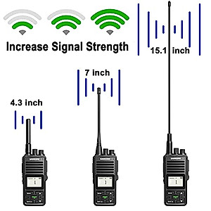 SAMCOM Walkie Talkie Long Antenna 15.1-Inch VHF/UHF (144/430Mhz) Dual Band Antenna SMA-Female 20 Watts Soft Whip Replacement SMA-K Antennas for FPCN30A/FPCN10A Radios,2 Packs
