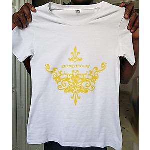 guangyintong Heat Transfer Vinyl Yellow HTV Rolls, 12" x 10ft Yellow Iron on Vinyl for T-Shirts, Matte Surface Yellow HTV Vinyl for All Cutter Machine Easy to Cut & Weed for Heat Vinyl DIY Design