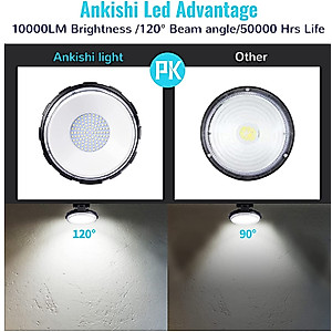 Ankishi 5 Pack Led Barn Lights 100W 12000LM LED Dusk to Dawn Outdoor Lighting (500 Watt MH/HPS Replacement) 5000K Daylight White IP65 Waterproof Area Street Light for Barn Farmhouse Yard Patio
