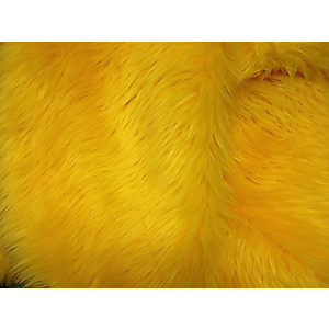 Faux Fur Luxury Shag Yellow 60 Inch Wide Fabric by The Yard (F.E.