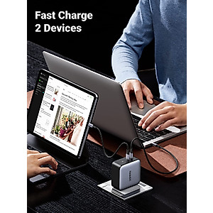 UGREEN 100W USB C Wall Charger, Nexode 2-Port GaN Foldable Fast Charger Block Compatible with MacBook Pro/Air, iPad Pro, iPhone 14 Pro, Dell XPS, Chromebook, Samsung Galaxy S23 Ultra, Pixel 7 Pro