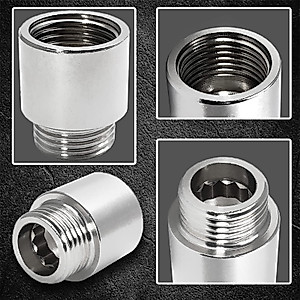 Suiwotin 2pcs 1/2PT Male to 1/2PT Female Thread Shower Head Extension Arm, Stainless Steel 20mm/0.78 Inch Arm Length Shower Head Cast Pipe Fitting Coupler