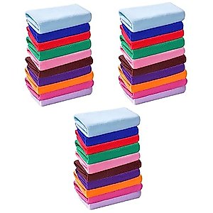 YARNOW Fast Drying Towel 30 pcs/Pack Dry Kitchen Hotel Mixed Fast Color Washcloths for Bathroom/Cloths Assorted Home Hand in Washcloth Towels Cleaning Microfiber Cm Facial Shower Fast Dry Towel
