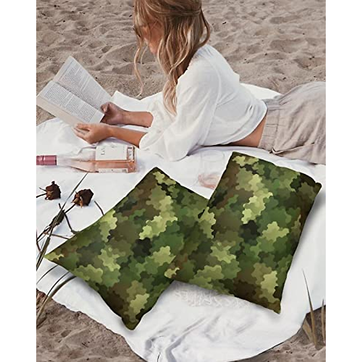 Meet 1998 Throw Pillow Covers 20x12 - Set of 2 Waterproof Pillow Cushion Cases,Camo Pillowcases Decorative Outdoor Pillow Cover for Sofa Couch Bedroom