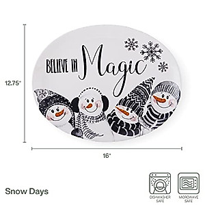 Fitz and Floyd Snow Days Snowman Serving Platter, 16 Inch, Multicolored