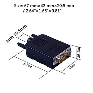 ANMBEST DB15 Solderless Serial to 15-pin Port Terminal Male Adapter Connector Breakout Board with Case Long Bolts Nuts (2PCS Male)