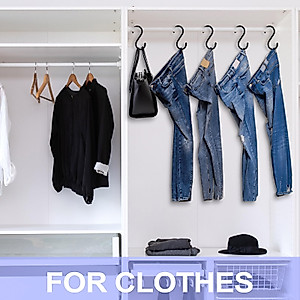 Dapute 5 Inch S Hooks, Large S Hooks for Hanging Heavy Duty, Vinyl Coated S Hooks 6 Pack Sturdy Non Slip Kitchen and Closet S Hooks for Hanging Jeans, Plants, Pots, Mugs, Pans, Feeders(Black)