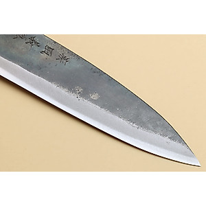 Yoshihiro Mizu Yaki Blue High Carbon Steel #1 Kurouchi Petty Japanese Utility Knife Shitan Handle (6'' (150mm) & No Saya)