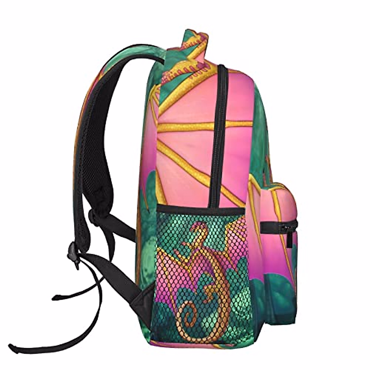 DUAHUAZAI Kid's Backpack Wings Dragons Fire School Bag For Teens Girls Women Laptop Daypack Sturdy Waterproof Book Bags