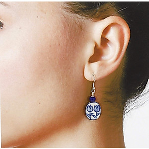 "Tulip Time" Dutch Blue Delft Porcelain Earrings