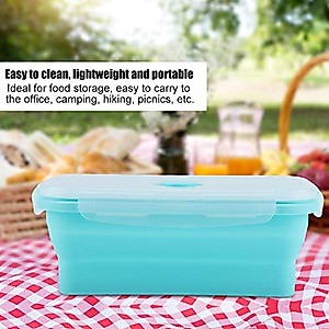 4 Size Silicone Collapsible Portable Lunch Box Bowl Bento Boxes Eco-Friendly Folding Food Container Lunchbox 350/500/800/1200ml(Green 1200ml)