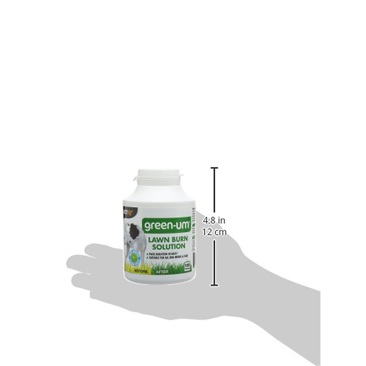 VetIQ Green-Um Dog Urine Neutraliser, 100 Tablets, Urine Neutraliser Lawn Burn Solution, Puppy Essentials Controls Nitrogen in Urine to Prevent Lawn Yellow Spots, Wee Neutraliser for All Breeds/Sizes