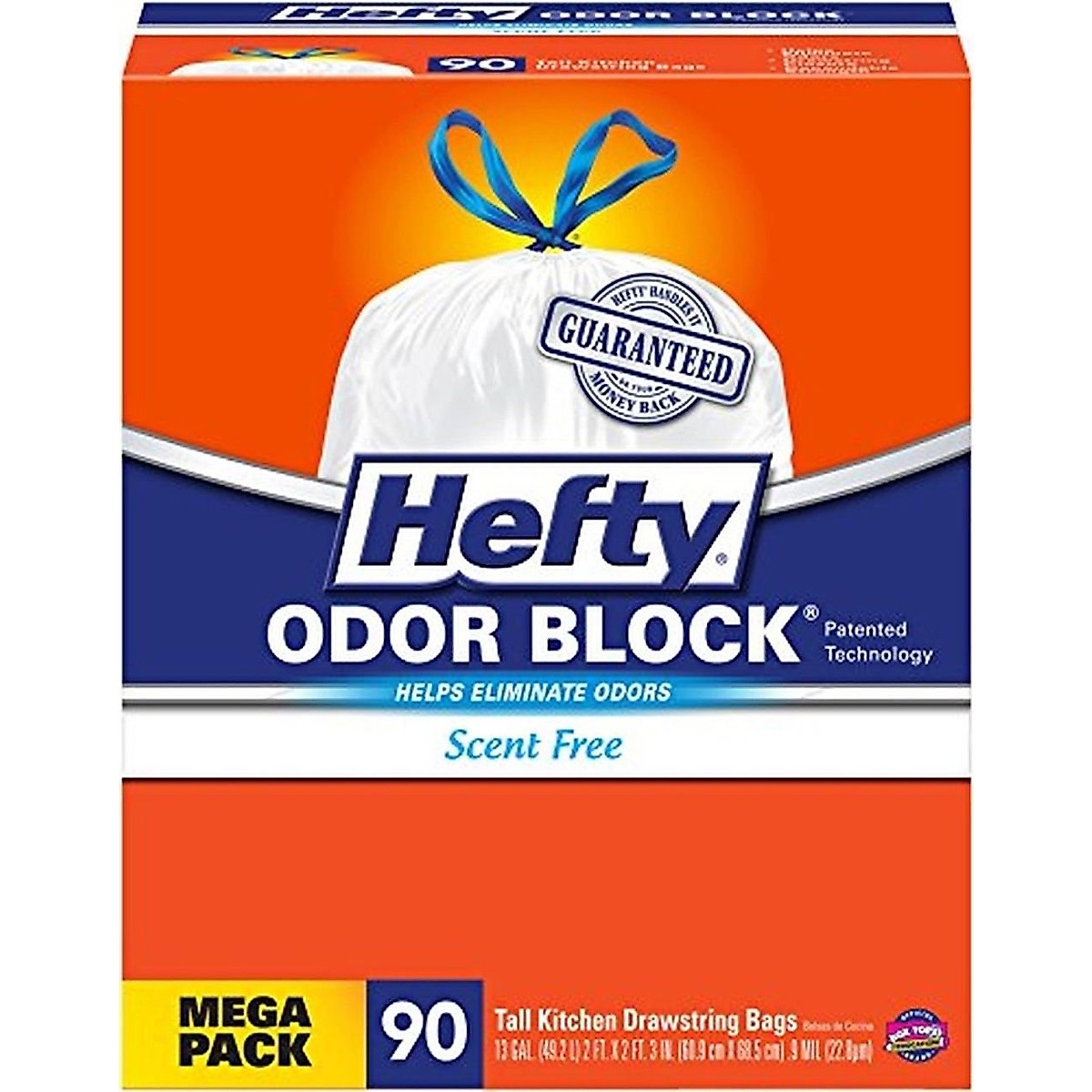Hefty Odor Block Tall Kitchen Trash Bags - 90 Count