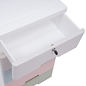 Macaron Plastic Storage 5 Drawers,Closet Storage Drawers Organizer for Bedrooms & Living Rooms & Studies & Beauty Stores, Etc.