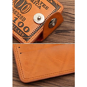 Men's Novelty US 100 Dollar Wallet,Billfold Safe Purse With Magnetic Buckle(Brown)