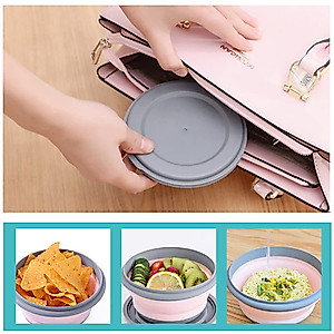 4 Piece Portable Collapsible Bowl Chopsticks Spoon Fork Set Portable Portable Camping Bowl Stainless Steel Flatware Set with Fork Spoon Chopsticks Set for Office School Travel Camping Picnic