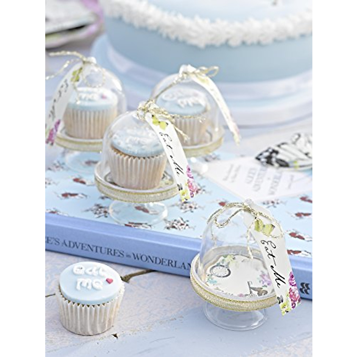 Talking Tables Truly Alice Mad Hatter Cake Domes for a Tea Party or Wedding, Multicolor (6 Pack)