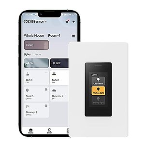 ORVIBO Matter Smart Touchscreen Dimmer Switch, 2.4GHz WiFi Dimmer Light Switch with Home Talk | Voice Control | Works with Alexa & Google Home | Timer & Schedule | Single Pole | Neutral Wire Required