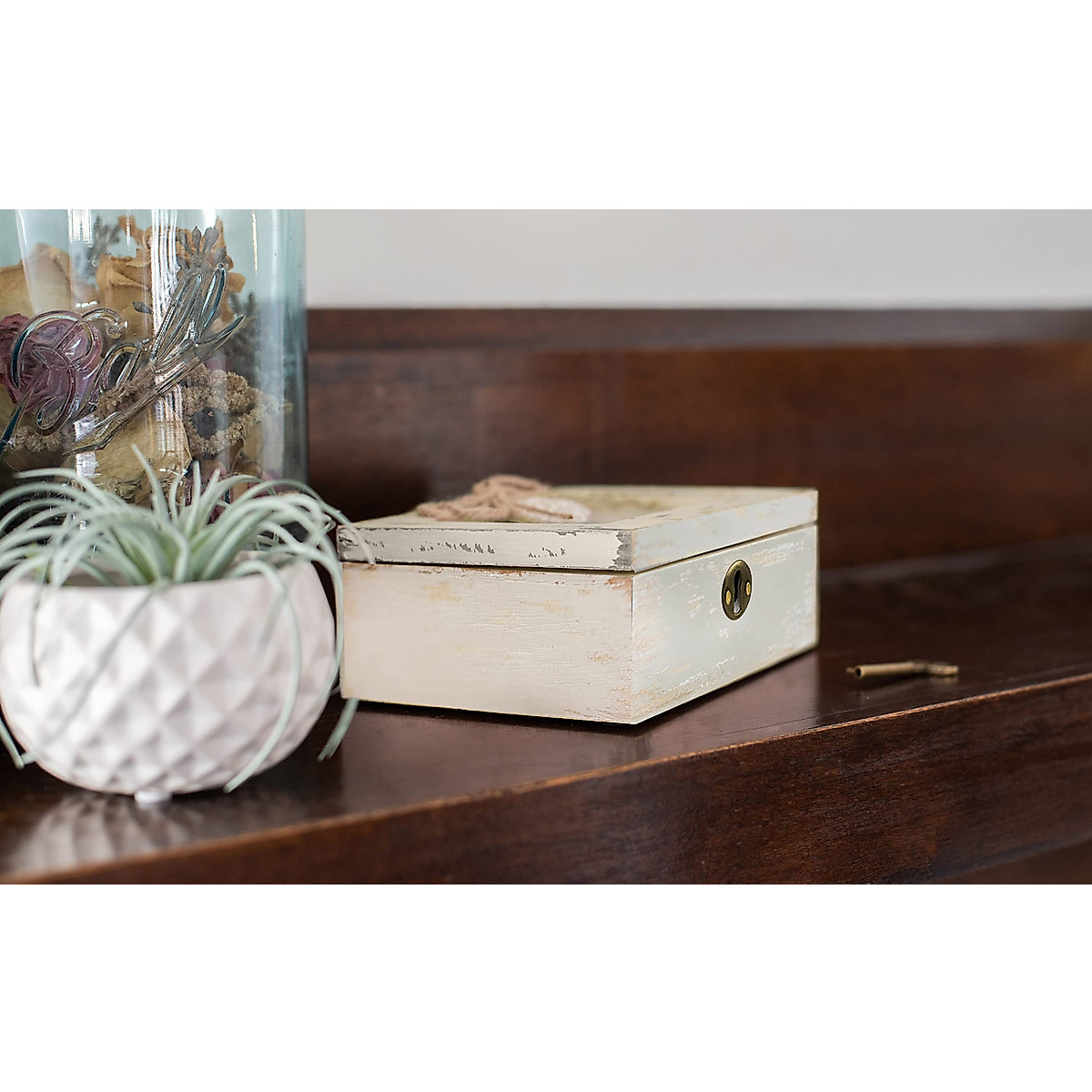 Cottage Garden Sister The Calm in My Stormy Petite Locket Distressed Natural Music Box Plays You Light Up My Life