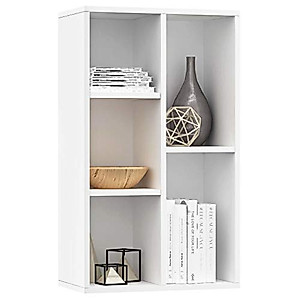 MNISDFL Open Display Book Shelf Freestanding Display Shelf Bookshelf Decor Book Cabinet/Sideboard White 19.7"x9.8"x31.5" Engineered Wood for Home Office School