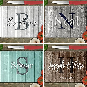 Personalized Tempered Glass Cutting Board Wedding Gift from The Painted Pug | Custom Anniversary Gift for Couples | Customized Housewarming Real Estate Gift Idea