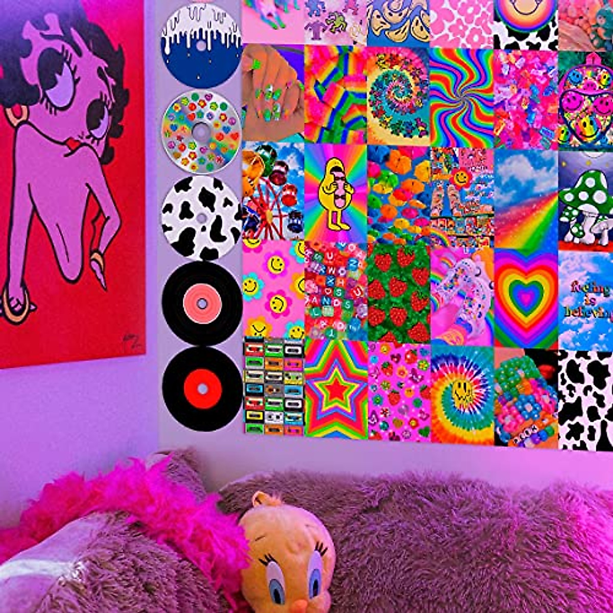 ANERZA 102 PCS Indie Room Decor for Bedroom Aesthetic, Wall Collage Kit Aesthetic Pictures, Posters for Room Aesthetic, Cute Photo Christmas Gifts for Teen Girls, Y2k Kidcore Hippie Trippy Grunge