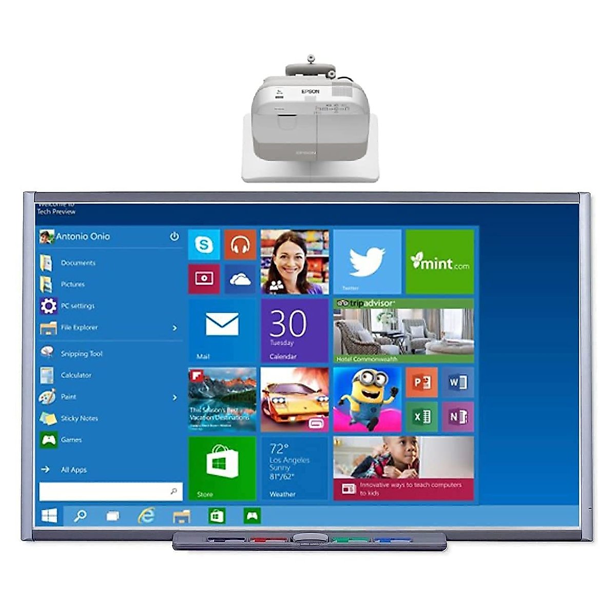 SMART Board SB660 Interactive Whiteboard With short throw projector bundle (90 days warranty!!))