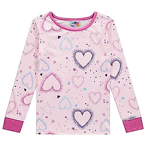 BTween 4-Piece Girls' Velour Pajama Sets - Girls' Sleepwear, Long Sleeve Shirts, PJ Legging Pants - Graphic Pajamas for Girls Hearts/Tie Dye Pajamas for Girls, Size 7