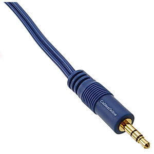 CablesOnline 3.5mm (1/8") TRS Stereo Male to Dual (Rd/Wh) 3.5mm (1/8") TS Mono Male Blue Audio Breakout Cable (1 Foot)